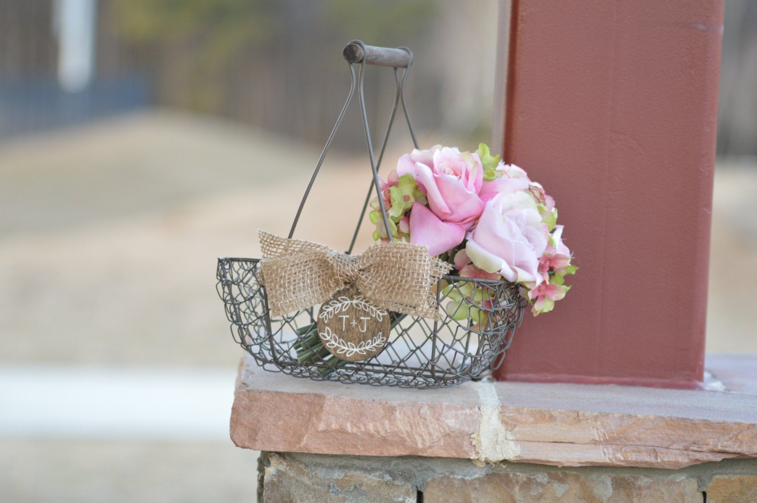 Rustic Flower Girl Basket Personalized Rustic Wedding Decor - Etsy