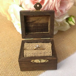 Rustic wedding ring box wooden ring box | Etsy