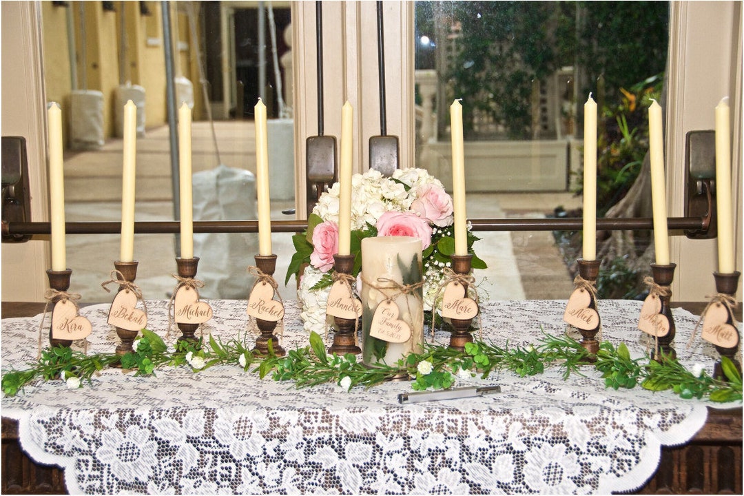 Family Unity Ceremony Personalized Unity Candle Holders Wooden Family ...