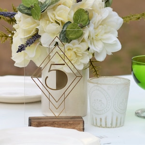 Gold Wedding Table Numbers Art Deco Table Numbers Self Standing Gold ...
