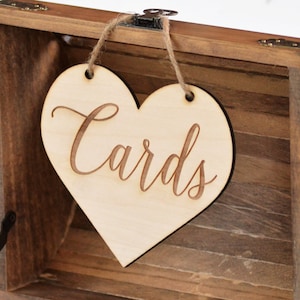 Wooden Card Box With Cards Banner Personalized Wedding Cards Holder ...