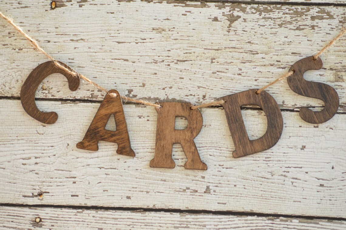 Rustic Cards Banner, Country Wedding Cards Sign, Wood Card Box Sign ...