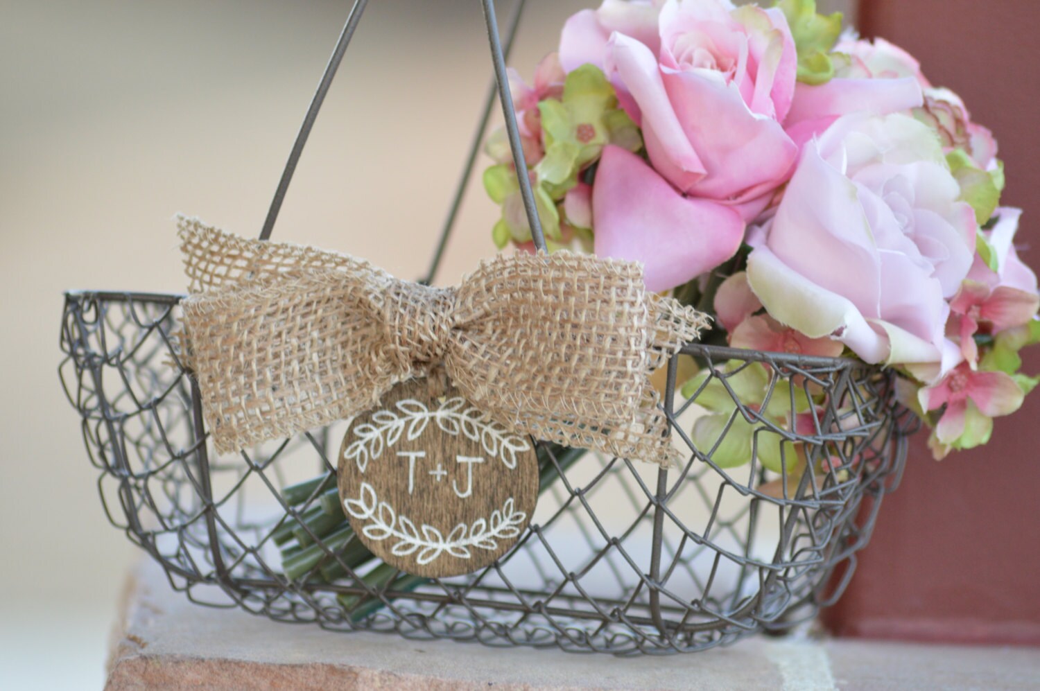 Rustic Flower Girl Basket Personalized Rustic Wedding Decor - Etsy