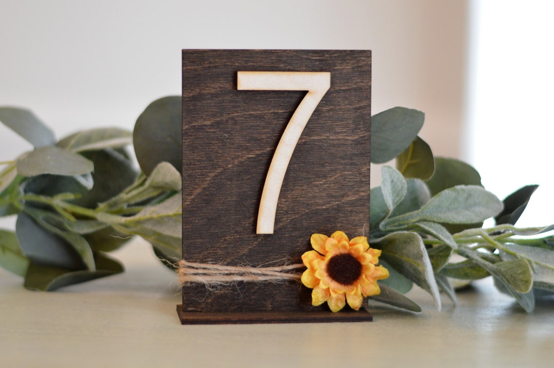 Sunflower Wedding Decorations, Fall Table Numbers, Rustic Fall Wedding ...