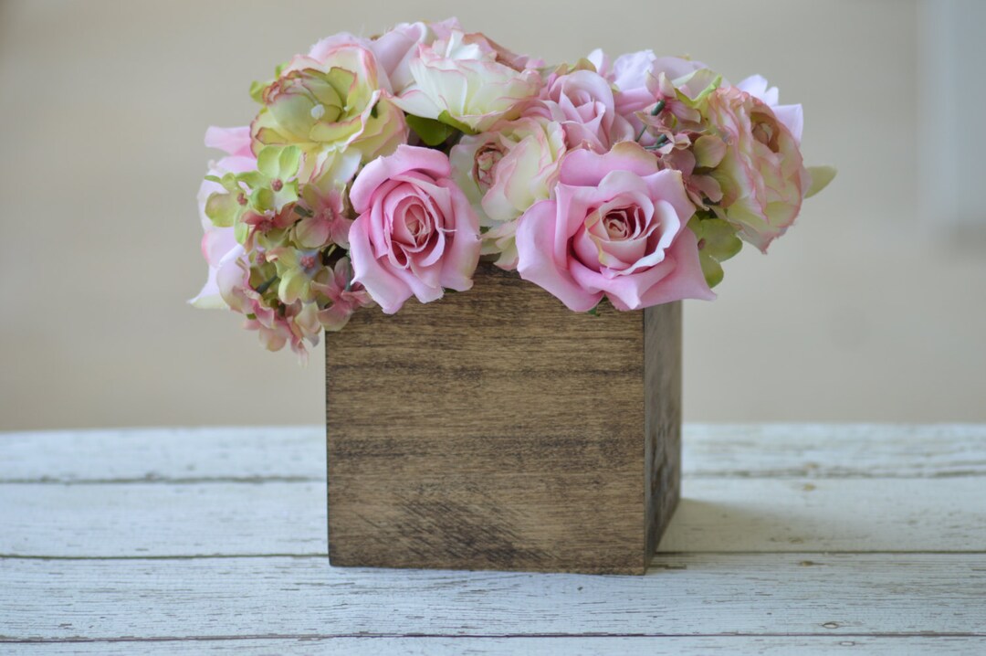 Rustic Centerpiece, Wood Planter Centerpiece, Country Wedding Decor ...