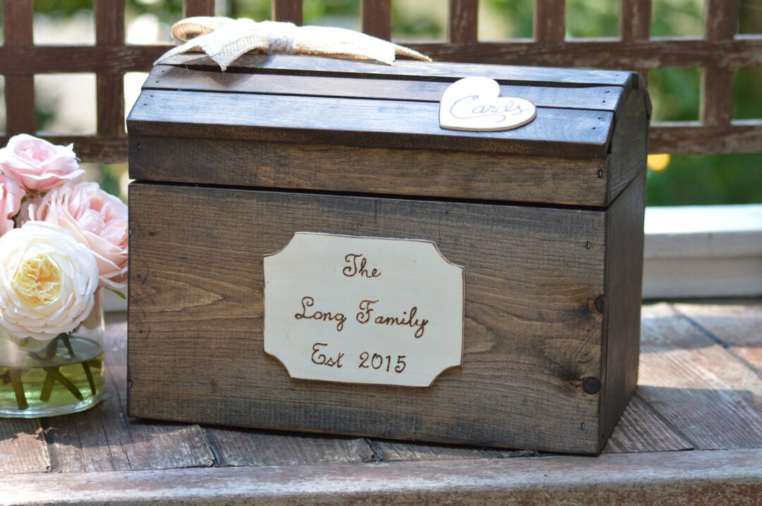 Blended Family Wedding Card Box, Rustic Wedding Card Box, Family ...
