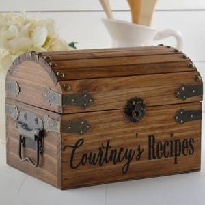 Wood Recipe Box, Customized Recipe Box, Farmhouse Kitchen Decor ...
