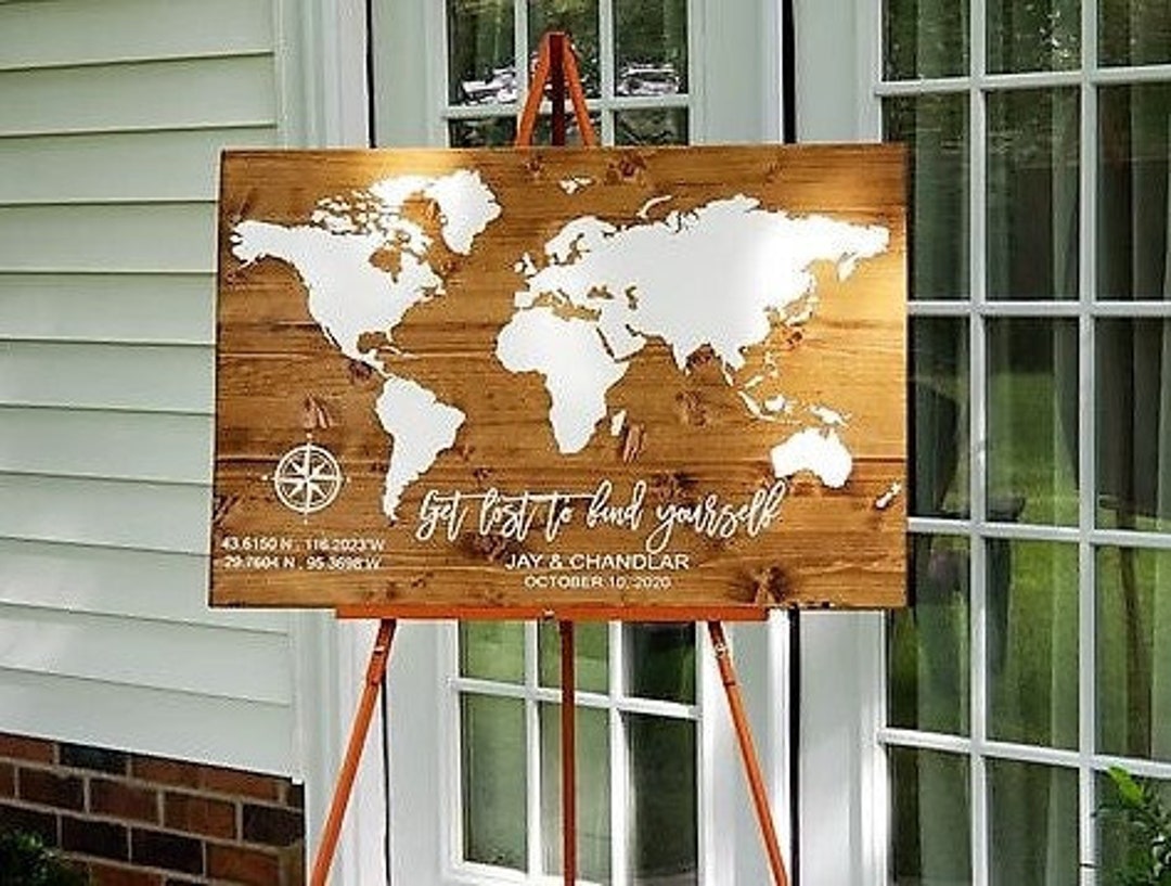 Map Guest Book Travel Wedding Guest Book Map Guest Book Destination ...