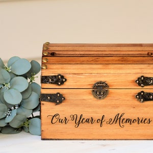 Our Year of Memories Keepsake Box Wooden Memory Box Wooden Keepsake Box ...