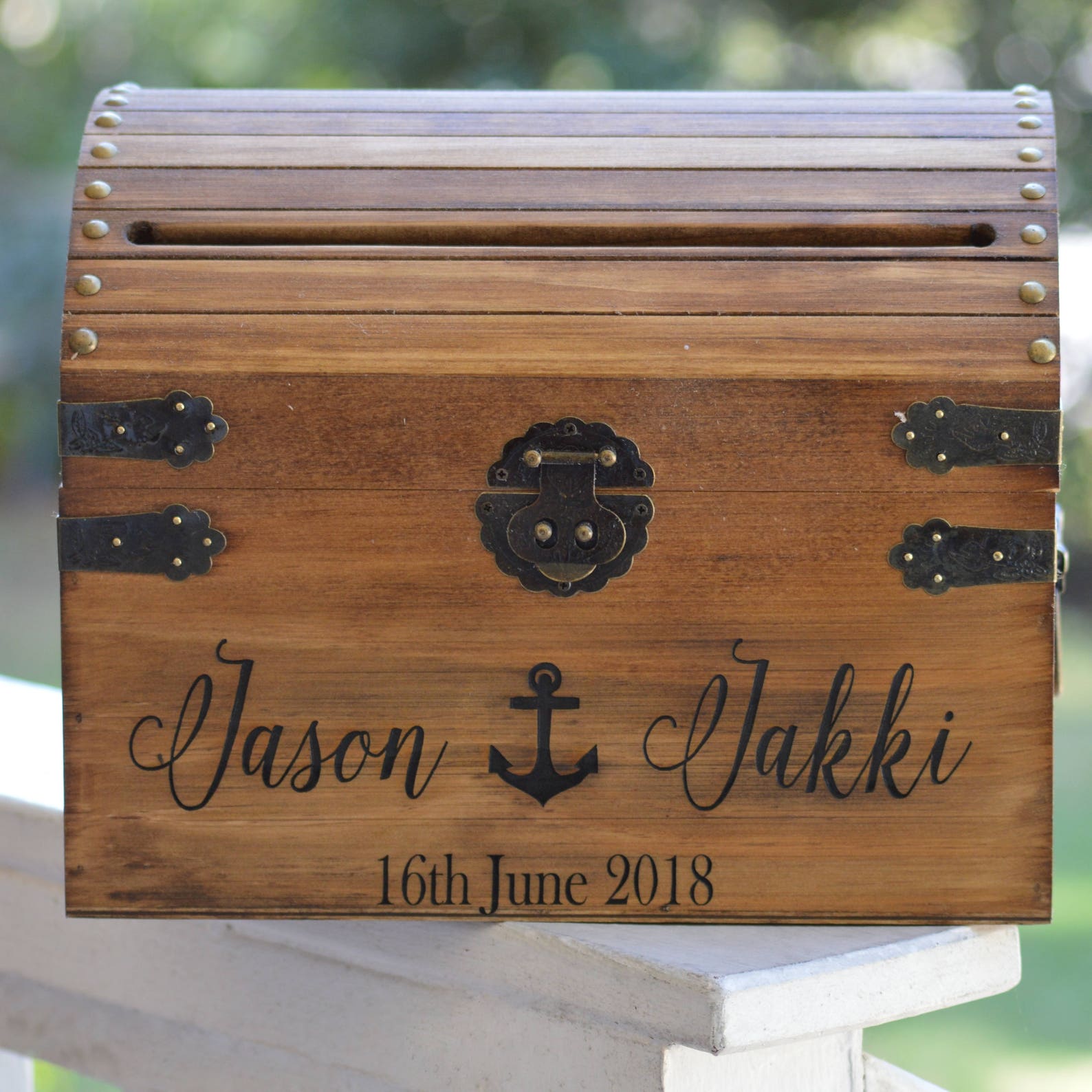 Beach Wedding Card Box With Slot, Nautical Theme Card Box, Destination ...