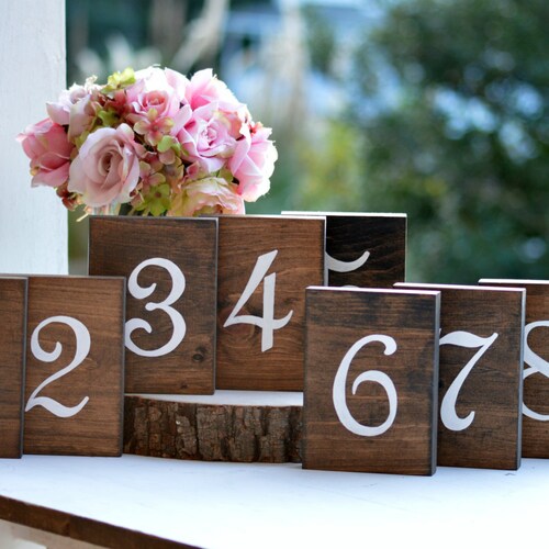 Wooden Table Numbers Rustic Wedding Table Numbers Self - Etsy