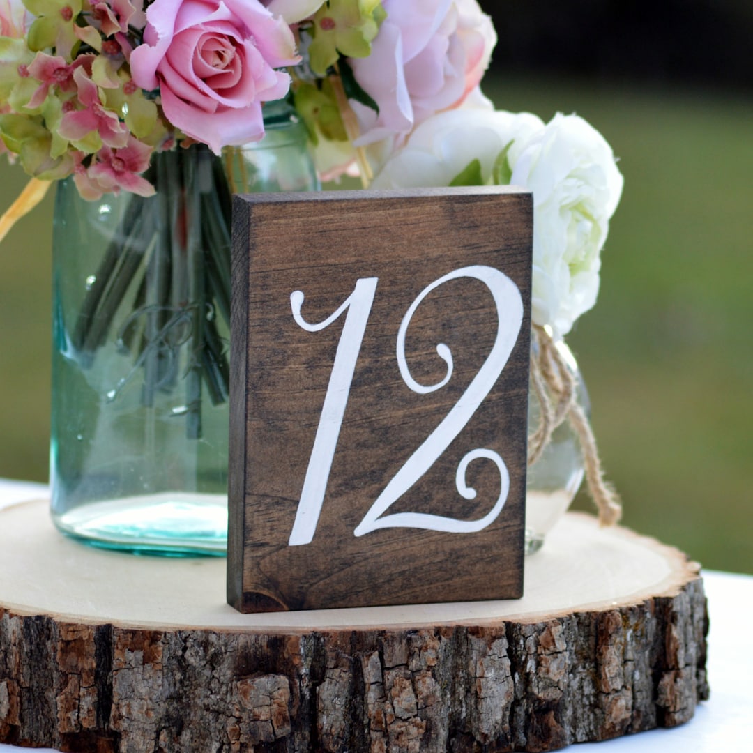 Rustic Wedding Table Numbers, Wooden Table Numbers Self Standing, Boho ...