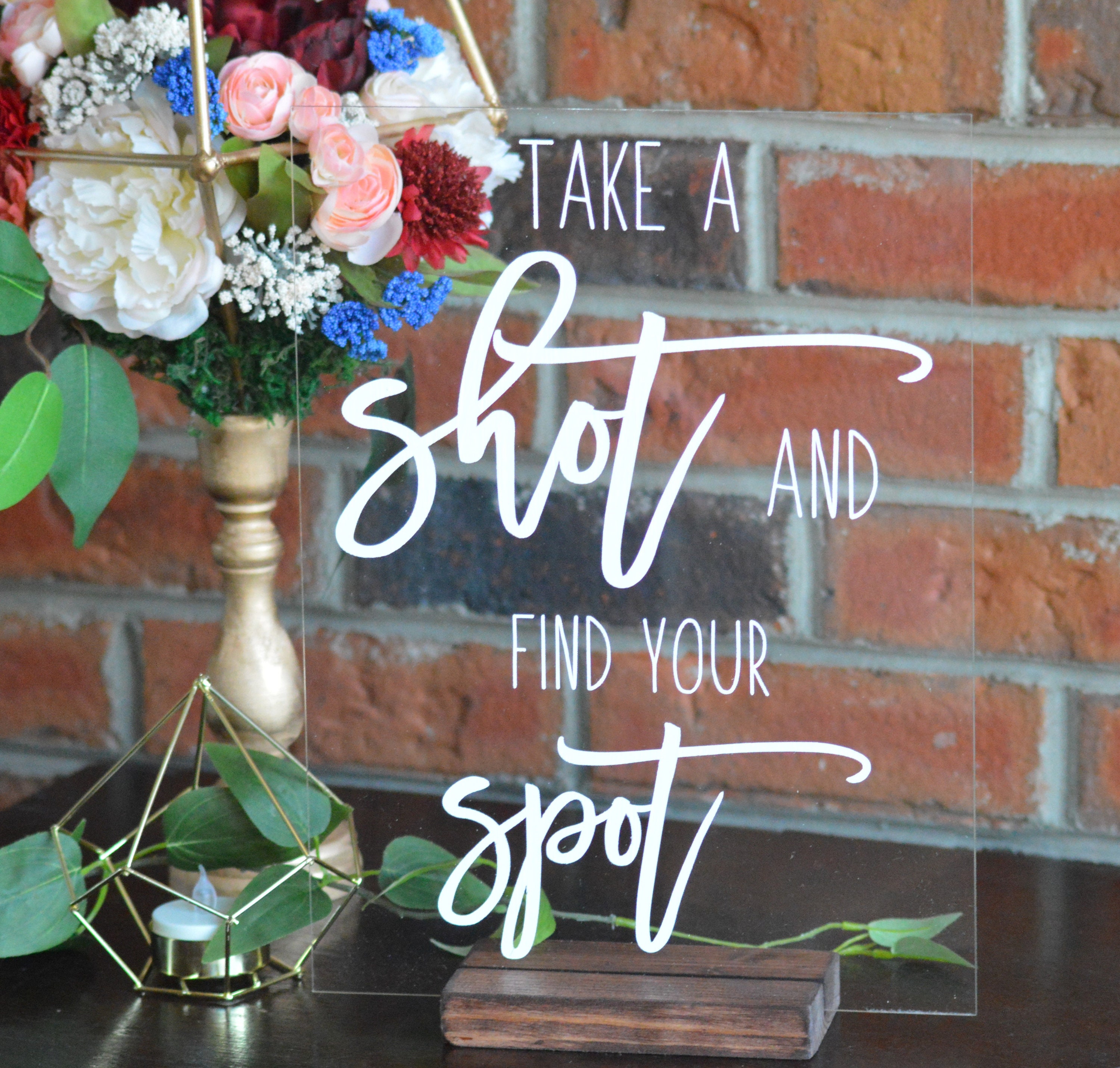 Take a Seat and Find Your Spot Acrylic Wedding Sign Find Your | Etsy
