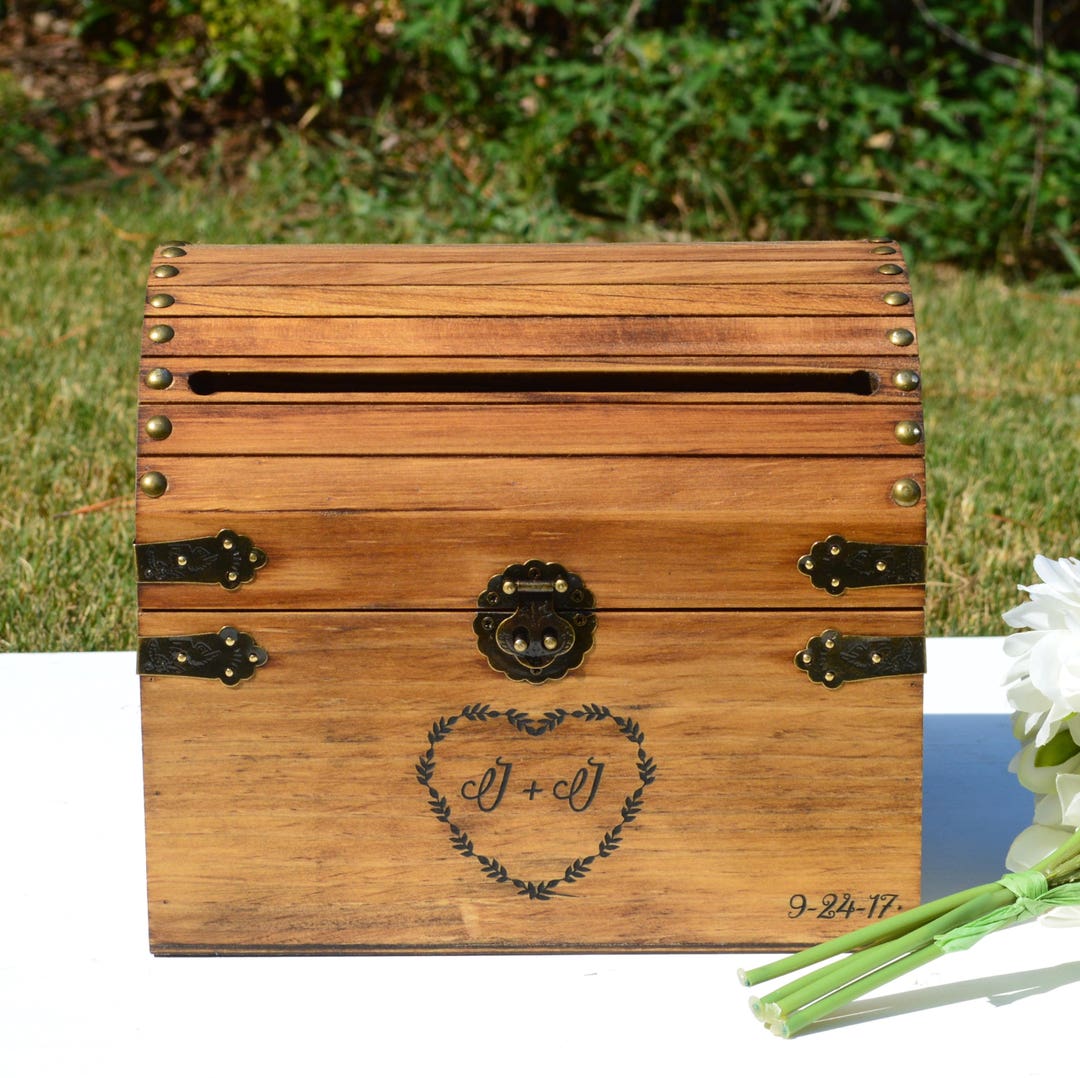 Laurel Wreath Card Box, Greenery Wedding Decor, 5th Anniversary Memory ...