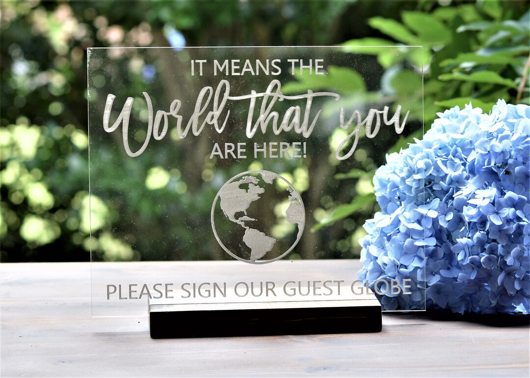 Acrylic Guest Book Sign Wedding Guest Book Sign Wedding Globe Guest ...