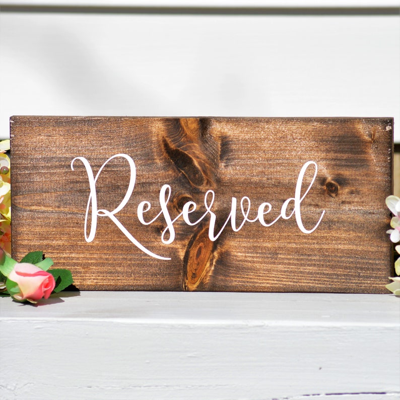 Reserved Table Sign Rustic Wedding Signs Reserved Sign Wedding | Etsy