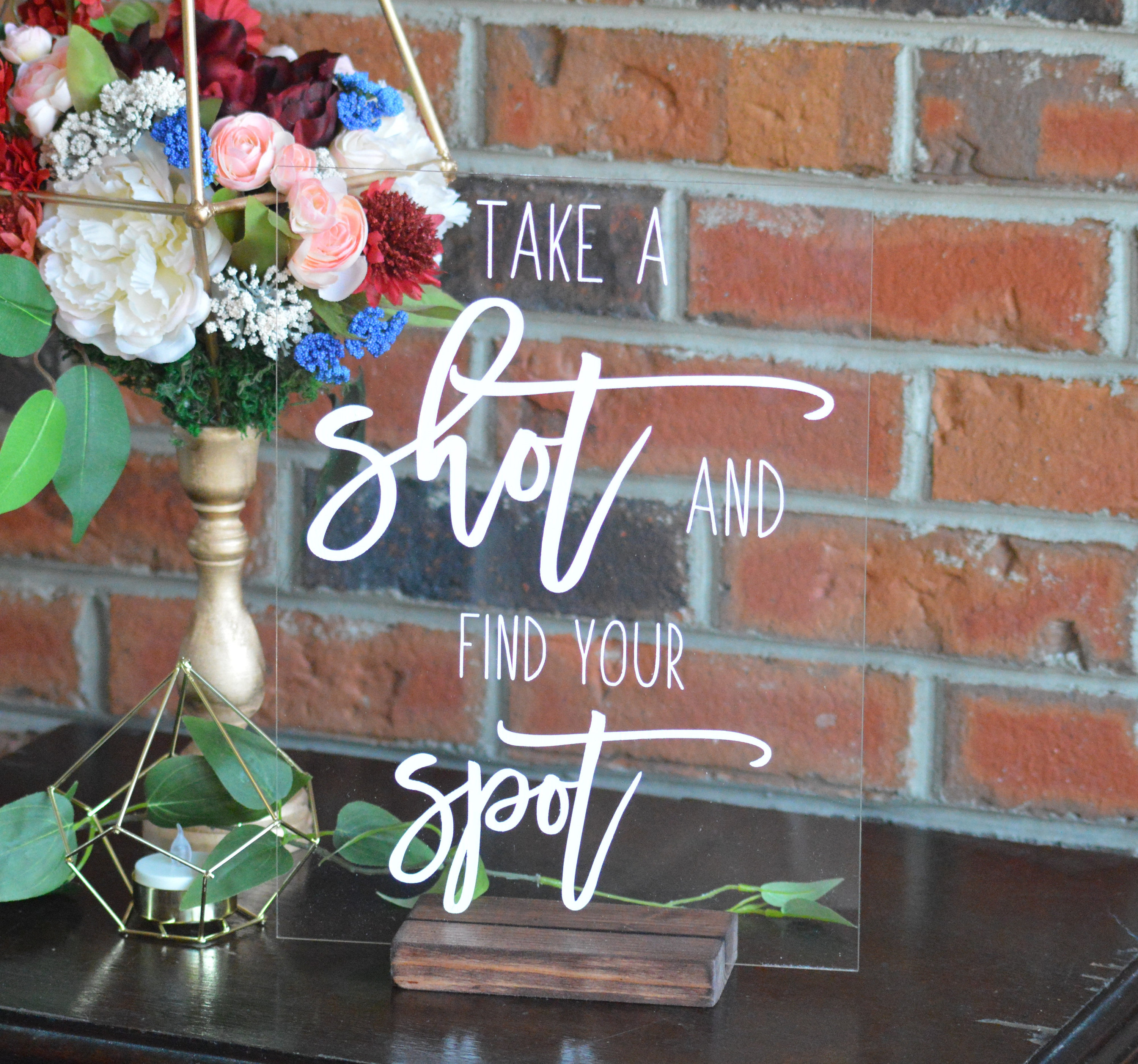 Take a Seat and Find Your Spot Acrylic Wedding Sign Find Your | Etsy