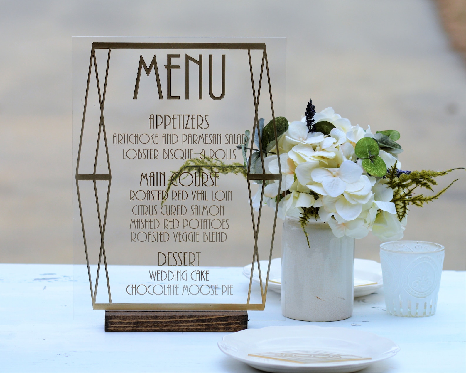 Geometric Wedding Menu Sign Geometric Wedding Decor Clear - Etsy