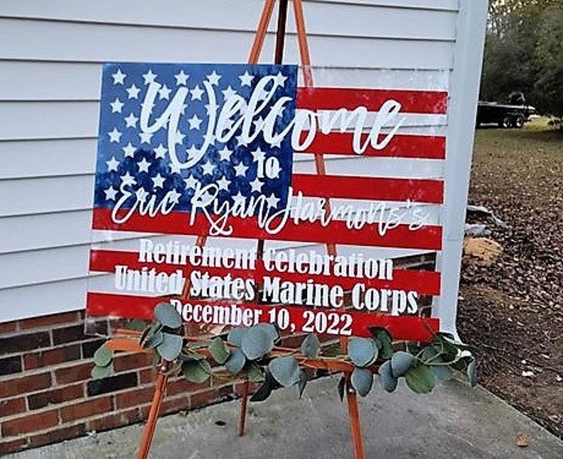 Military Retirement Party Welcome Sign American Flag - Etsy