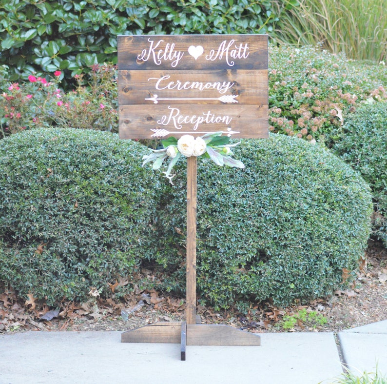 Wedding Directional Signs Wood Wedding Signs With Stake | Etsy