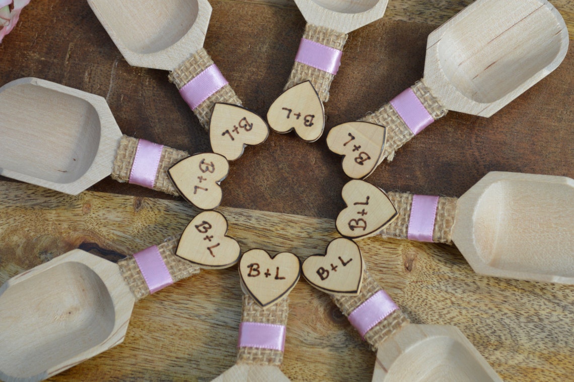 Wedding Candy Scoops Wooden Candy Bar Scoops Shabby Chic - Etsy