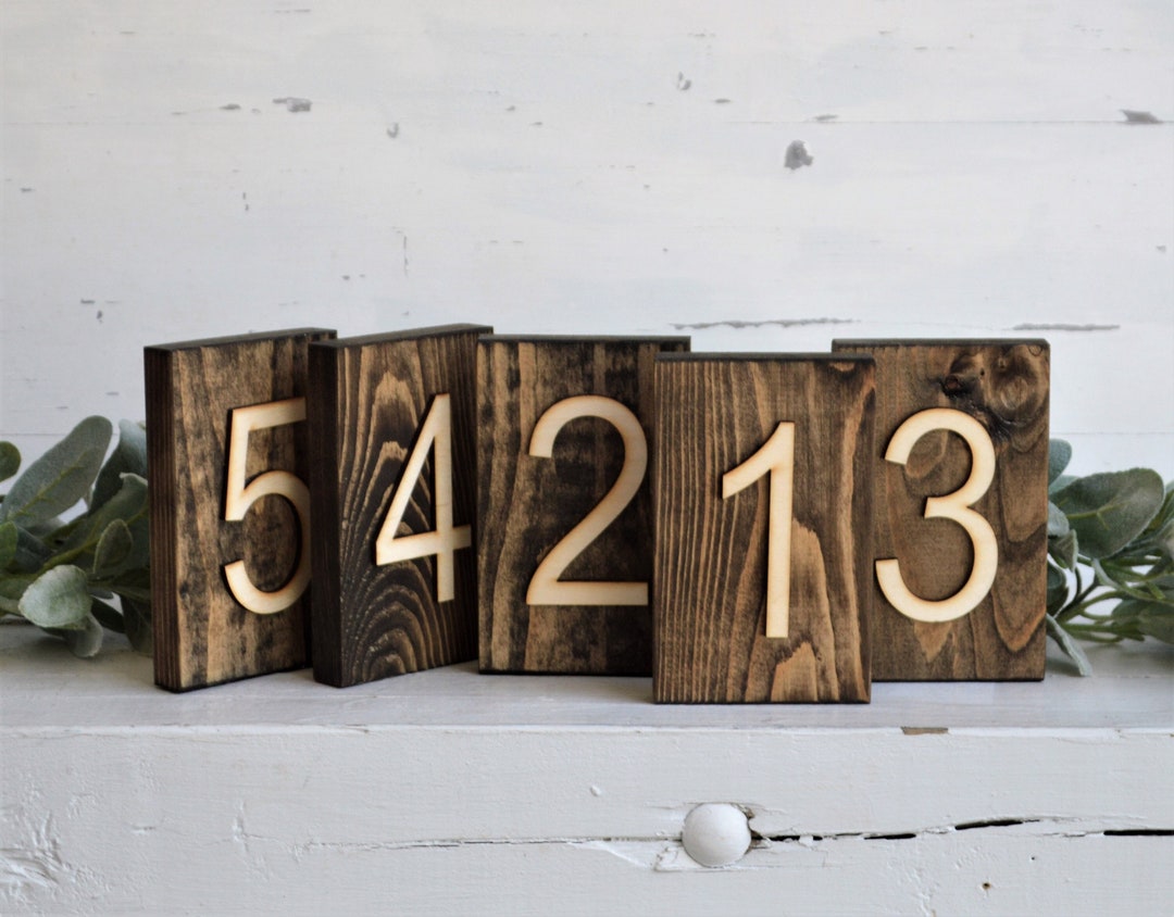 Wood Table Numbers Nautical Table Numbers Wedding Table Numbers Wooden ...