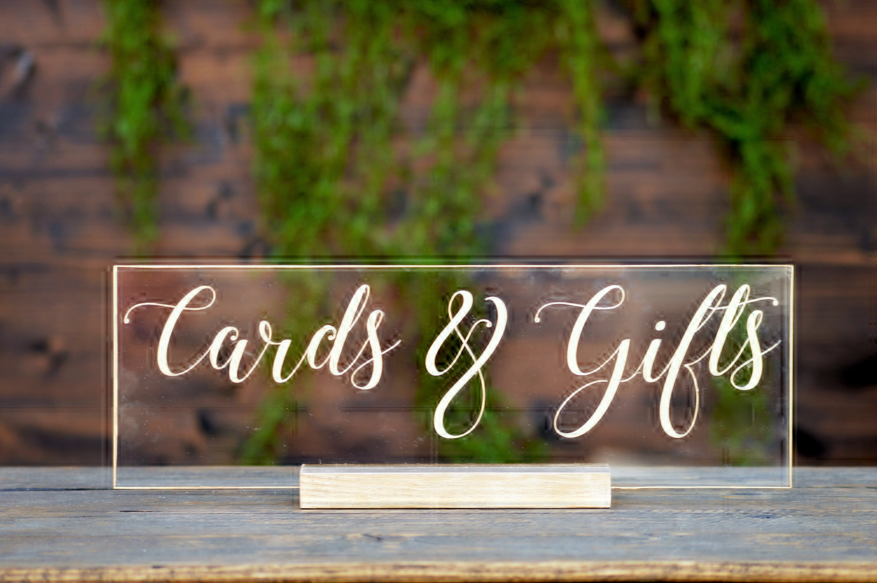 Acrylic Cards and Gifts Sign, Clear Cards and Gifts Sign for Wedding ...