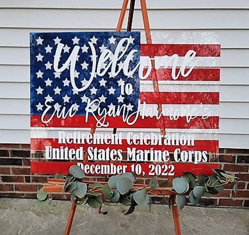 Military Retirement Party Welcome Sign American Flag - Etsy