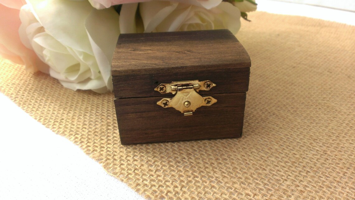 Rustic wedding ring box wooden ring box | Etsy