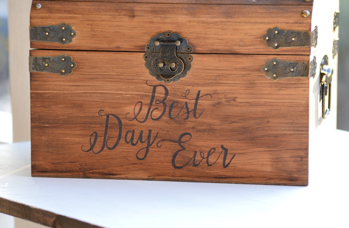 Best Day Ever Wedding Card Box Rustic Wedding Card Box | Etsy