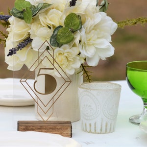 Gold Wedding Table Numbers Art Deco Table Numbers Self Standing Gold ...