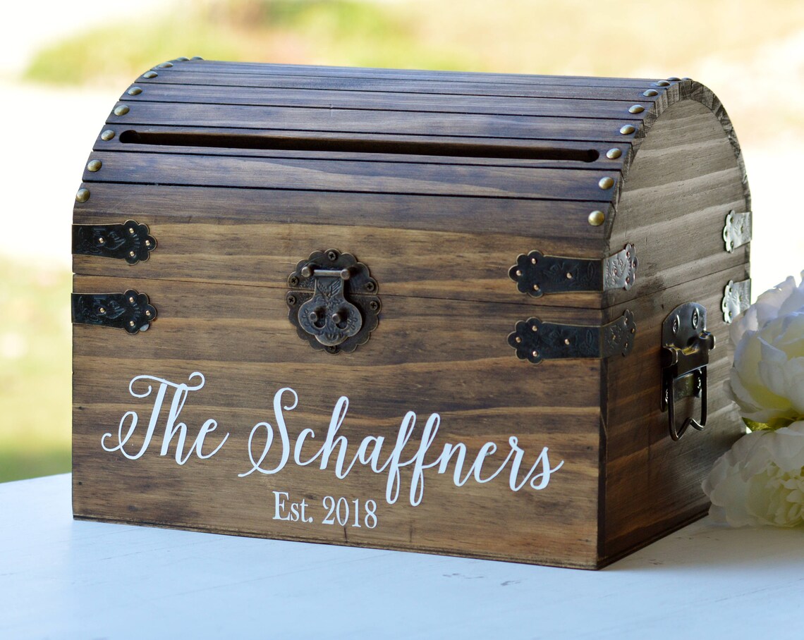 Boho Wedding Card Box Rustic Card Box With Slot Bridal - Etsy