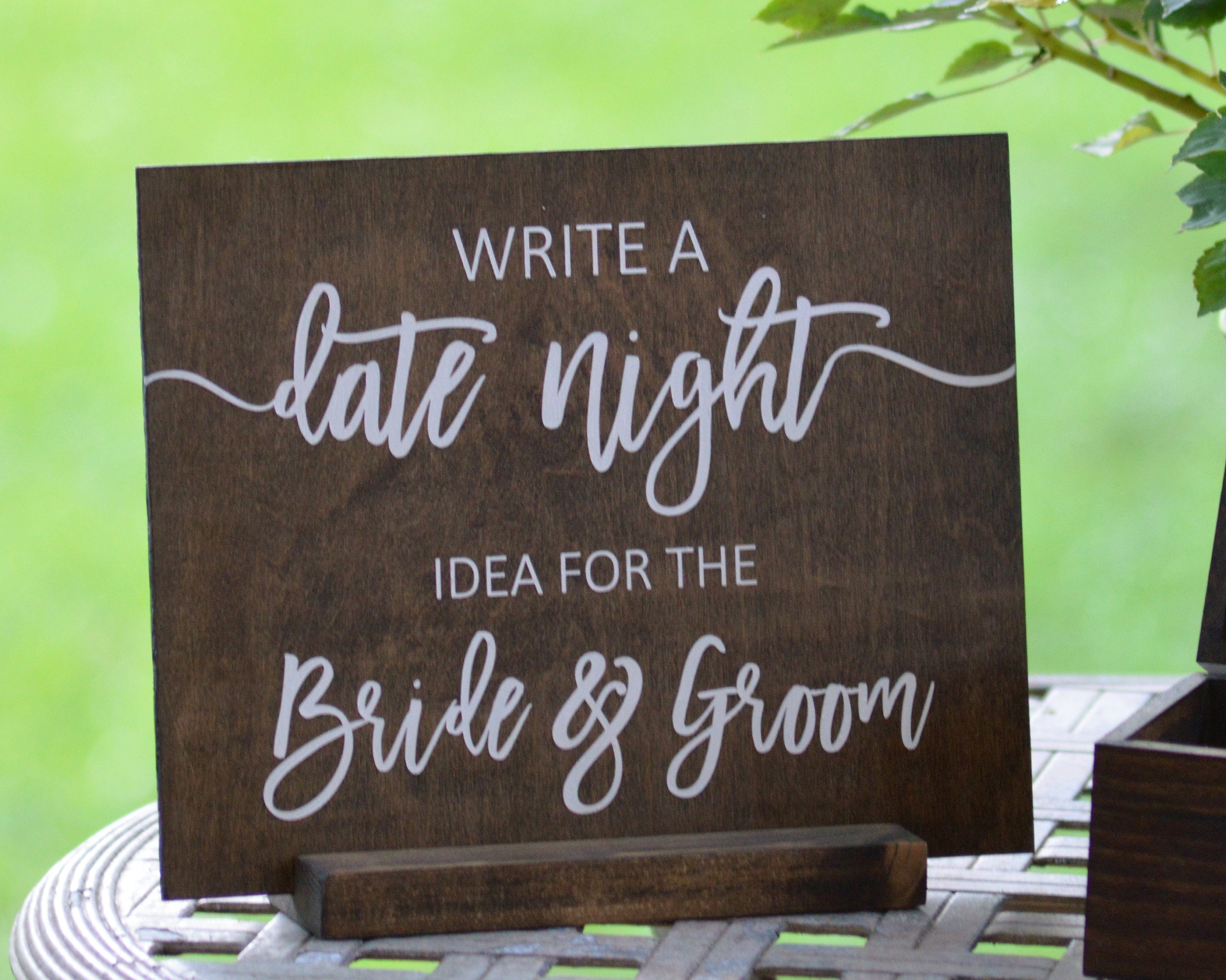 Date Night Ideas Sign Wooden Wedding Sign For Reception Date | Etsy