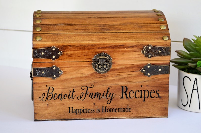 Family Recipe Box Customized Recipe Box Farmhouse Kitchen - Etsy