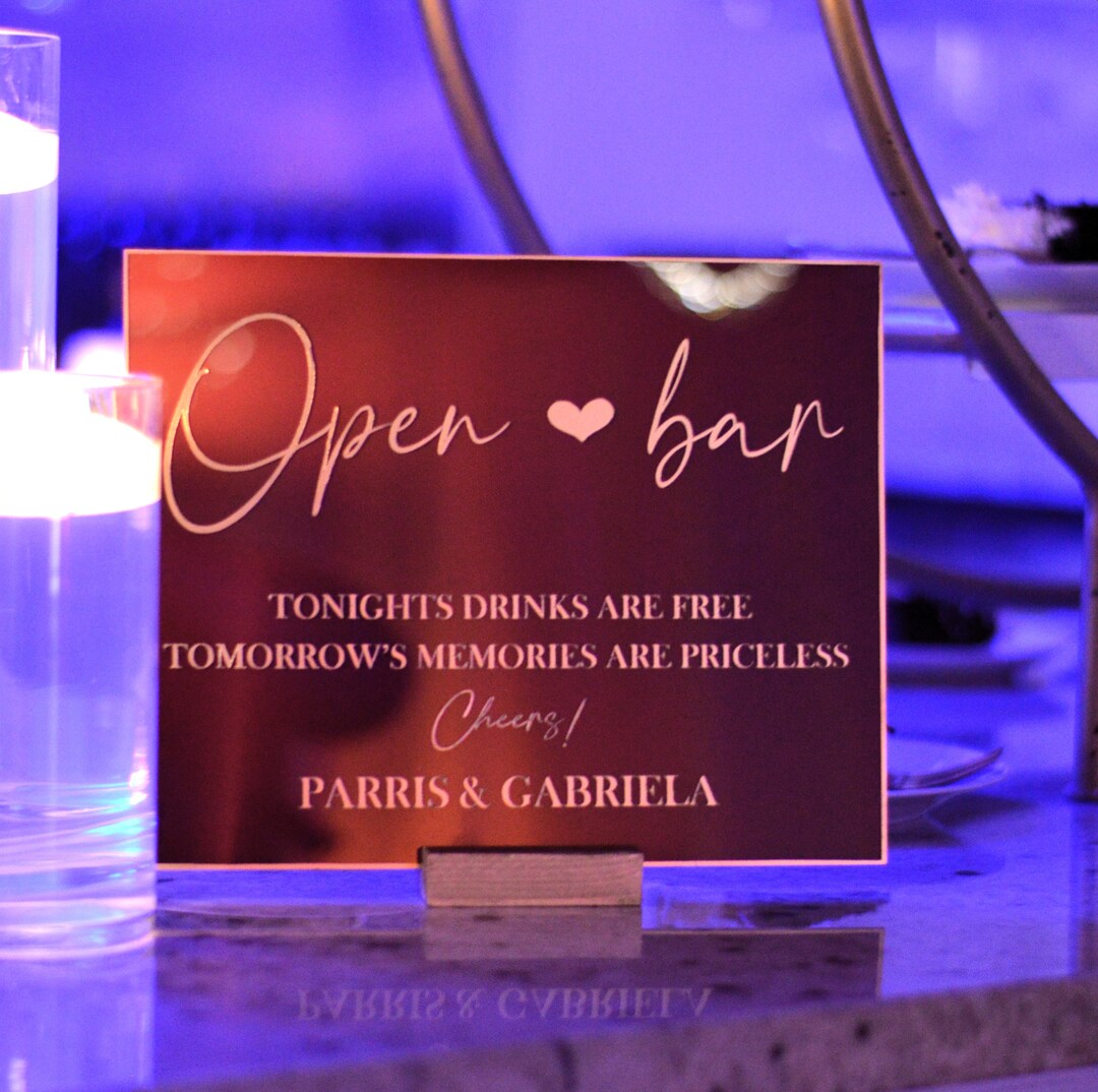 Acrylic Bar Menu Sign Clear Acrylic Drink Menu Sign Signature Drink ...