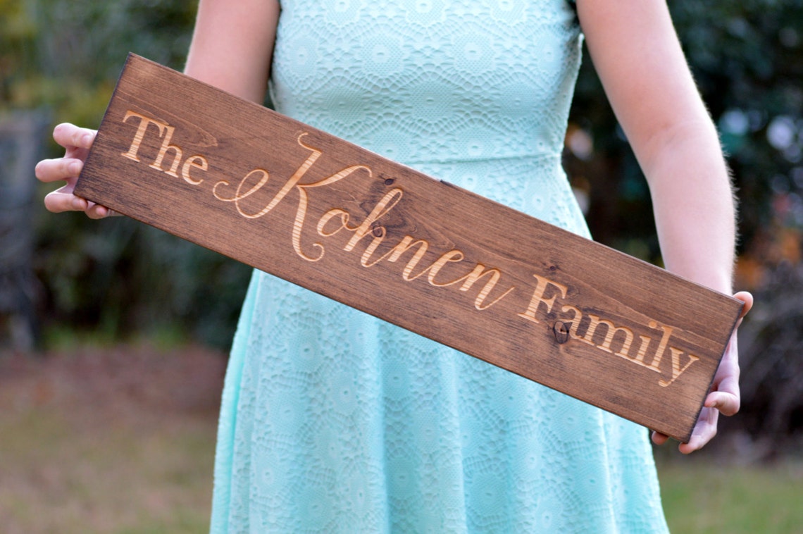 Rustic Family Name Sign Wooden Last Name Sign Family - Etsy
