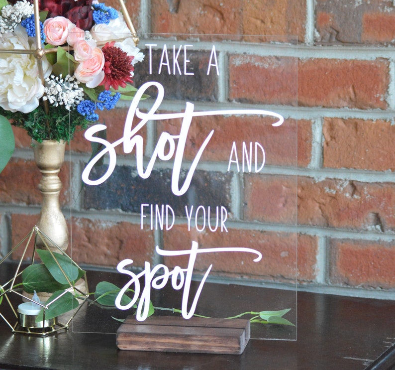 Take a Seat and Find Your Spot Acrylic Wedding Sign Find Your - Etsy
