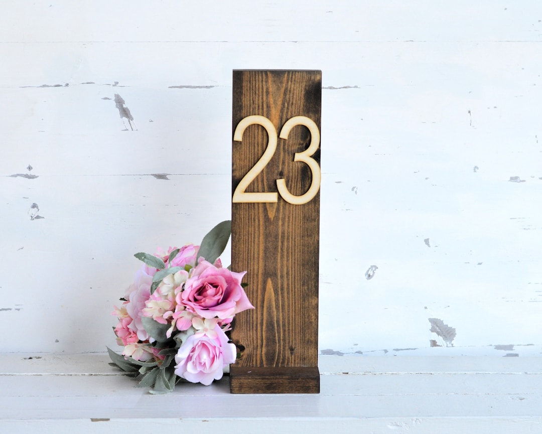 Tall Table Numbers, Rustic Wedding Table Numbers Self Standing, Wedding ...