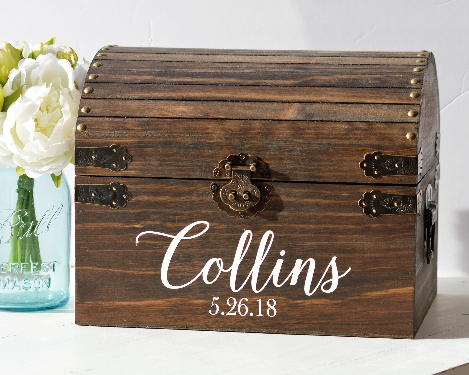Boho Wedding Card Box, Rustic Card Box With Slot, Bridal Shower Card ...