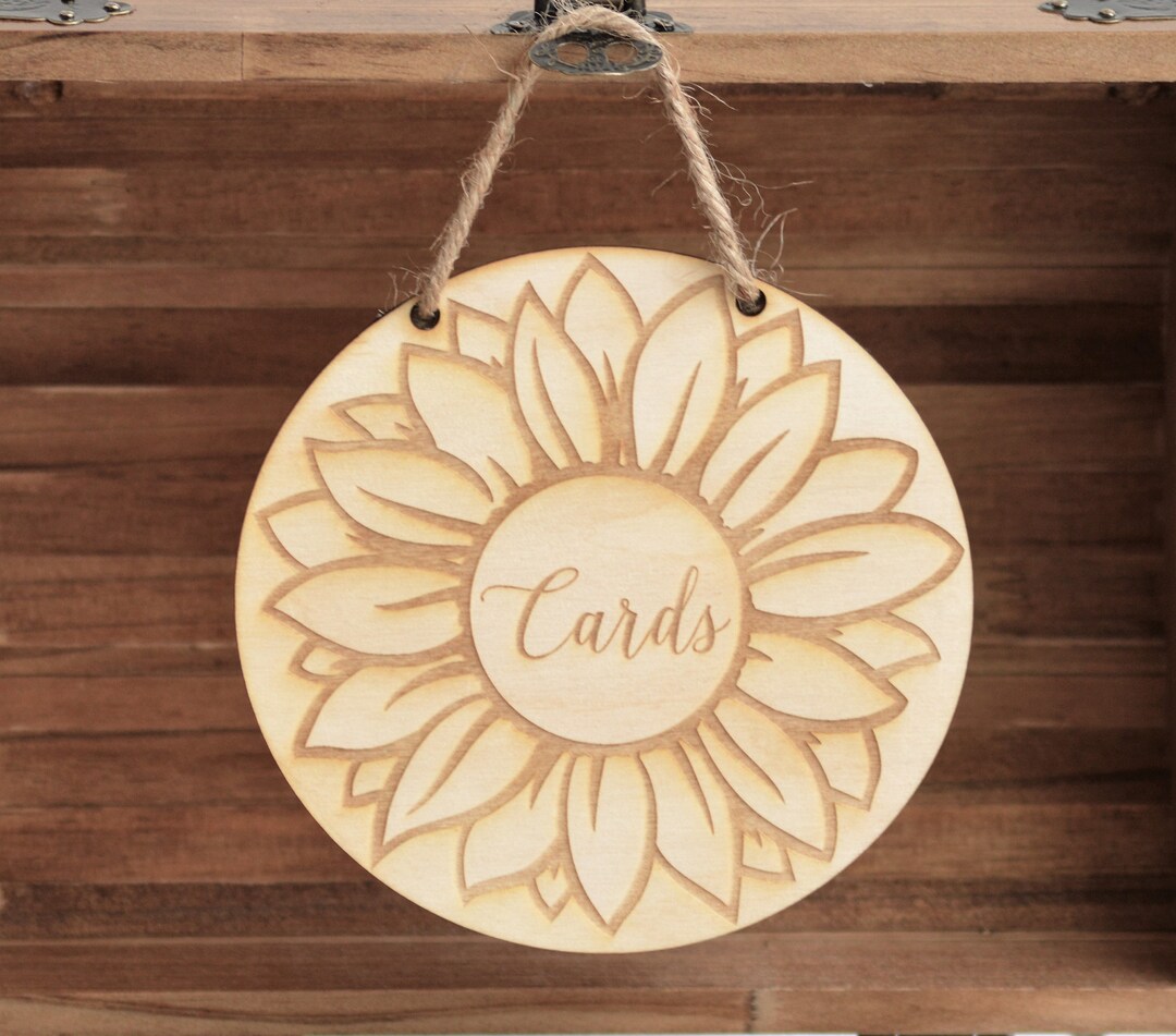 Sunflower Wedding Cards Sign Rustic Wedding Cards Sign Floral Wedding ...