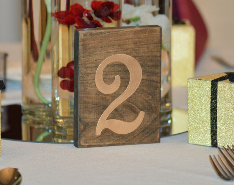 Gold Wedding Table Numbers Wooden Table Numbers Wedding Self - Etsy