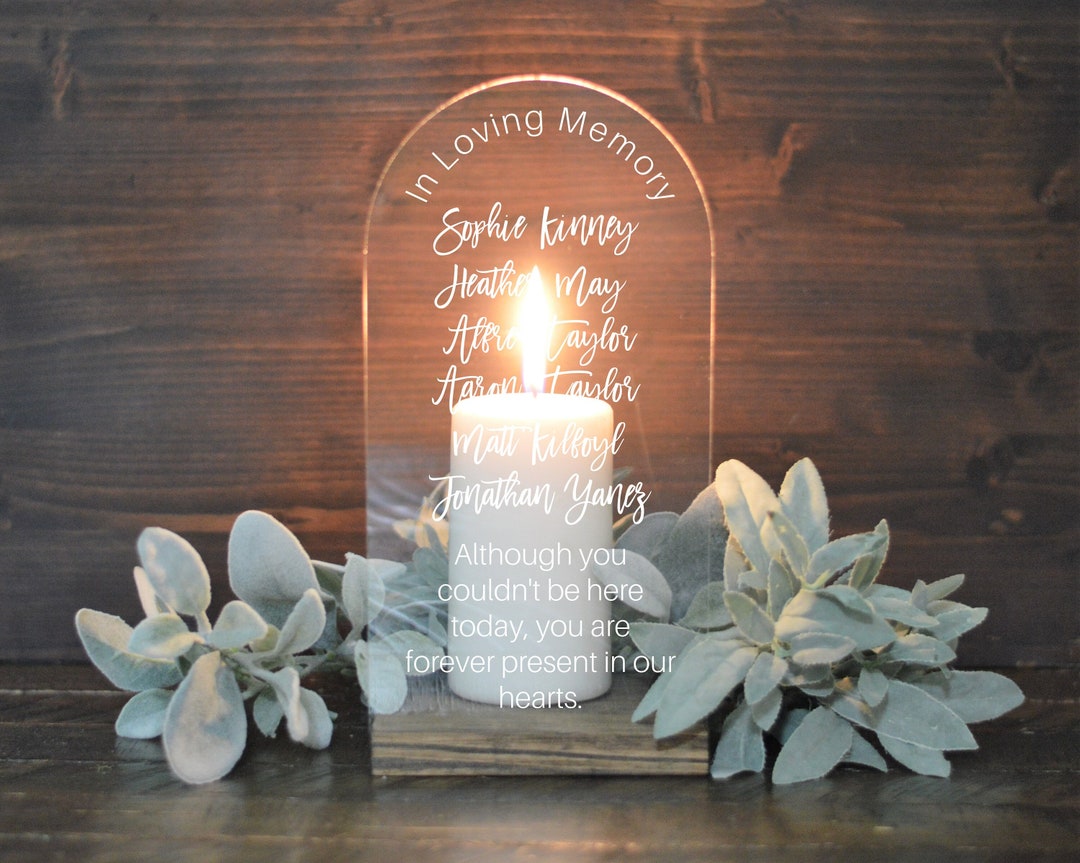 In Loving Memory Wedding Sign Memorial Candle Holder Wedding Memorial ...