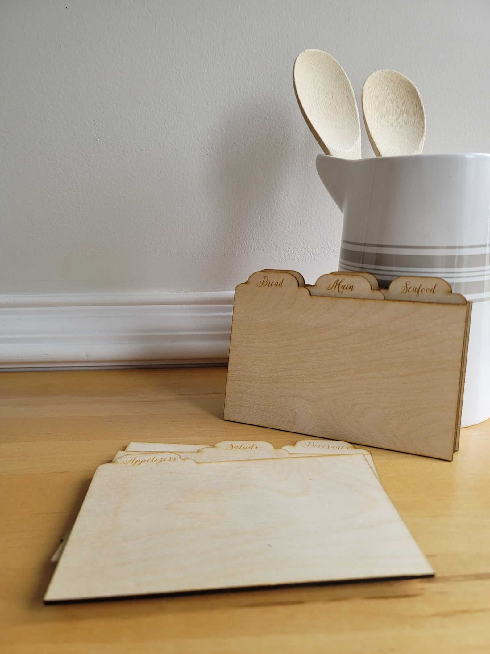 Wood Recipe Box With Dividers Personalized Recipe Box 4x6 Cards ...