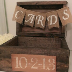 Rustic Card Box, Wood Card Box Country Wedding Decor, Burlap Wedding ...