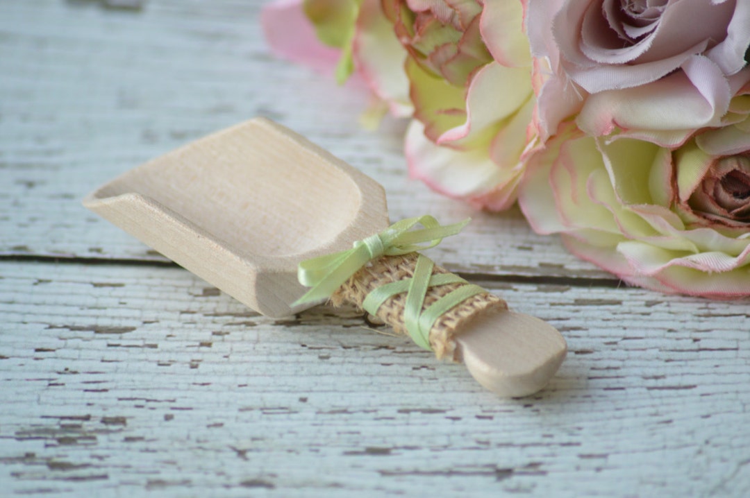 Burlap Wedding Candy Scoops, Wooden Candy Bar Scoops, Shabby Chic ...