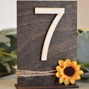 Sunflower Wedding Decorations, Fall Table Numbers, Rustic Fall Wedding ...