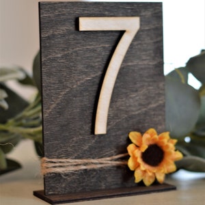 Sunflower Wedding Decorations, Fall Table Numbers, Rustic Fall Wedding ...