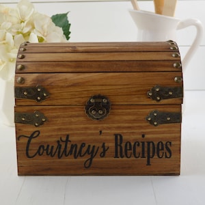 Wood Recipe Box, Customized Recipe Box, Farmhouse Kitchen Decor ...