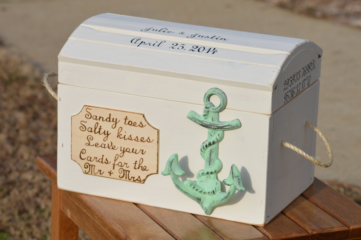 Beach wedding card box nautical card box seashore wedding | Etsy