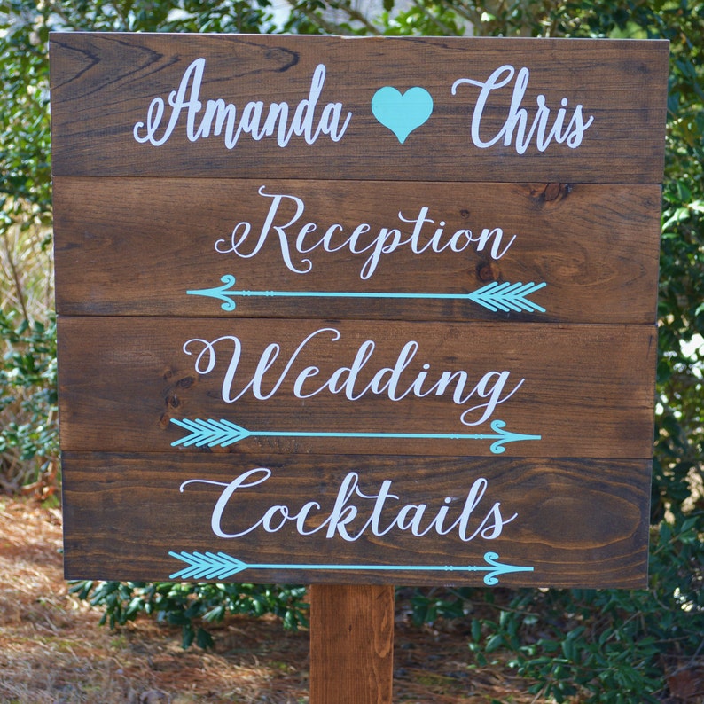 Wedding Directional Signs Wood Wedding Signs With Stake - Etsy